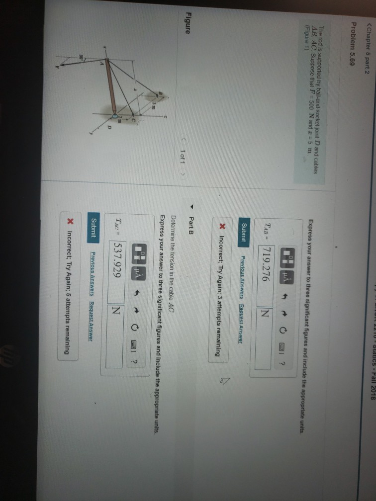 Solved On 2210 Statics - Fall 2018 | Chegg.com