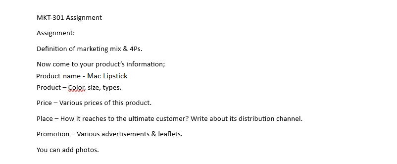 Solved MKT-301 Assignment Assignment: Definition of | Chegg.com Solved MKT-301 Assignment Assignment: Definition of | Chegg.com
