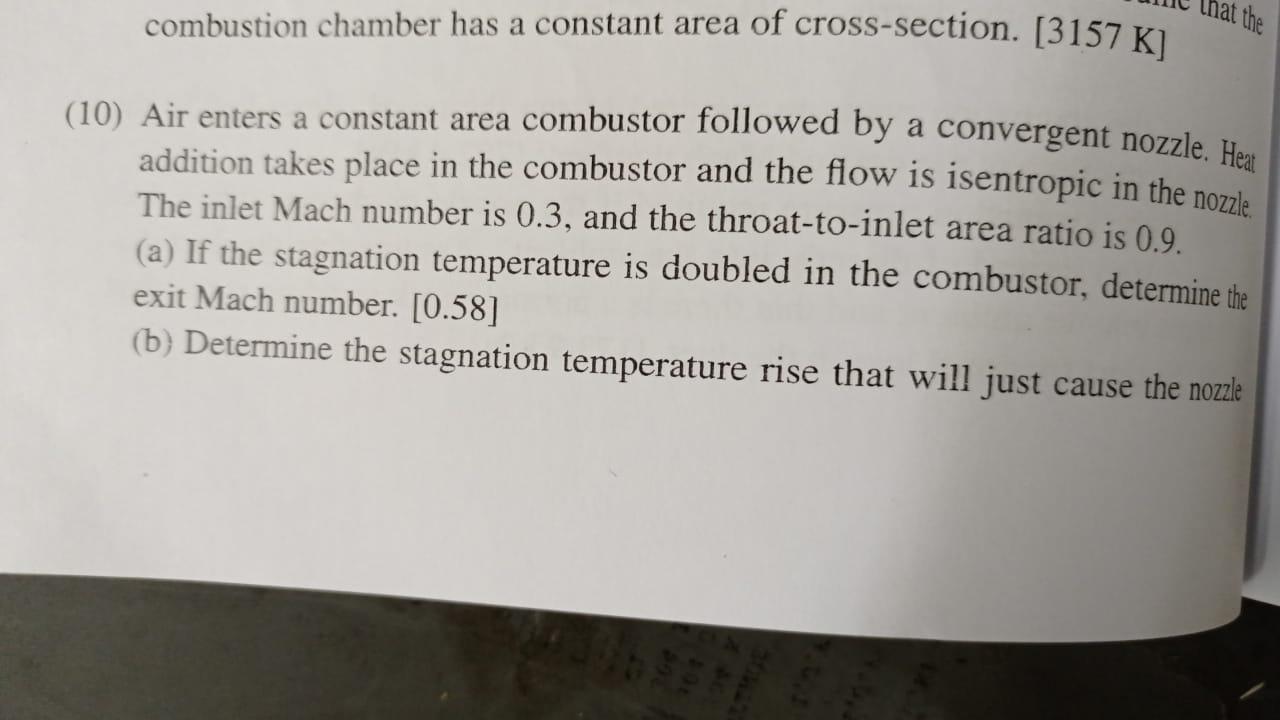 Solved hat the combustion chamber has a constant area of | Chegg.com