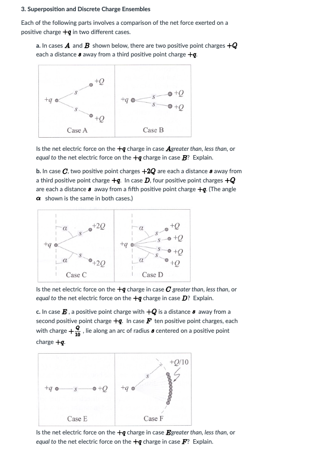 Solved 3. Superposition and Discrete Charge Ensembles Each | Chegg.com