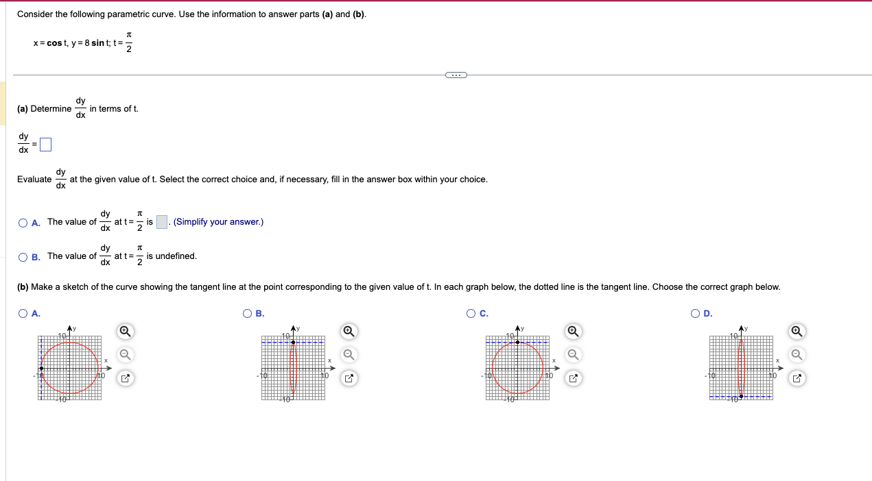 Solved Consider the following parametric curve. Use the | Chegg.com