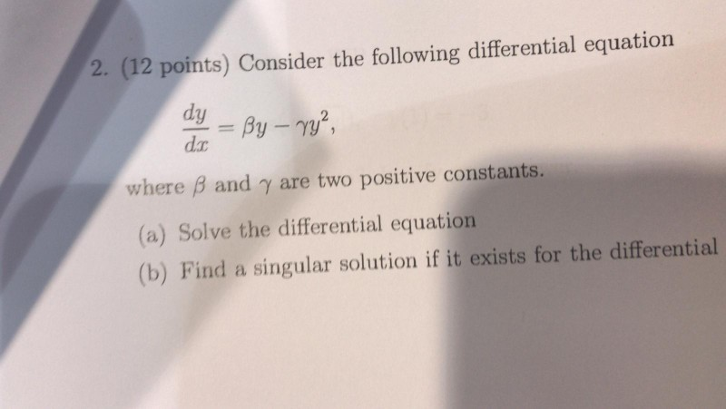 Solved 2. (12 points) Consider the following differential | Chegg.com