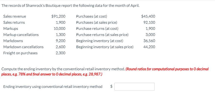 Solved Presented below is information related to Shamrock | Chegg.com
