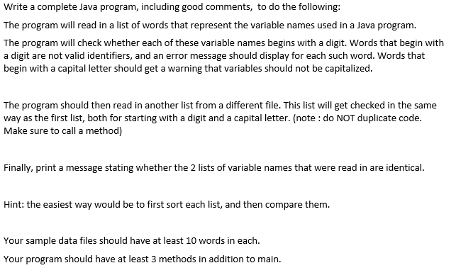 Solved Write a complete Java program, including good | Chegg.com