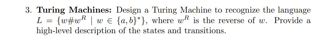 Solved Turing Machines: Design a Turing Machine to recognize | Chegg.com