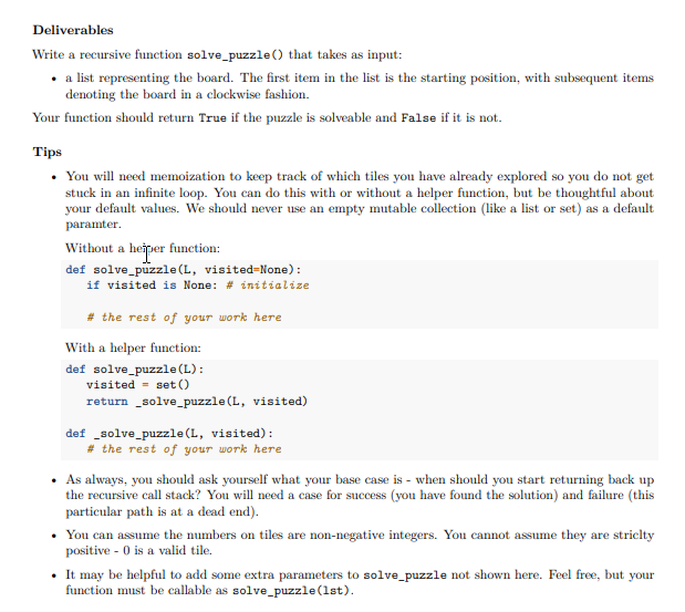 Module 5 Homework - Recursion Many of the problems | Chegg.com