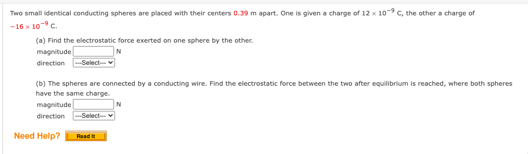 Solved has a -2.30nC ﻿charge and is 2.00cm ﻿to the right of | Chegg.com