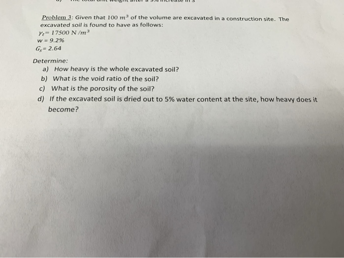 Solved Problem 3. Given that 100 m of the volume are | Chegg.com