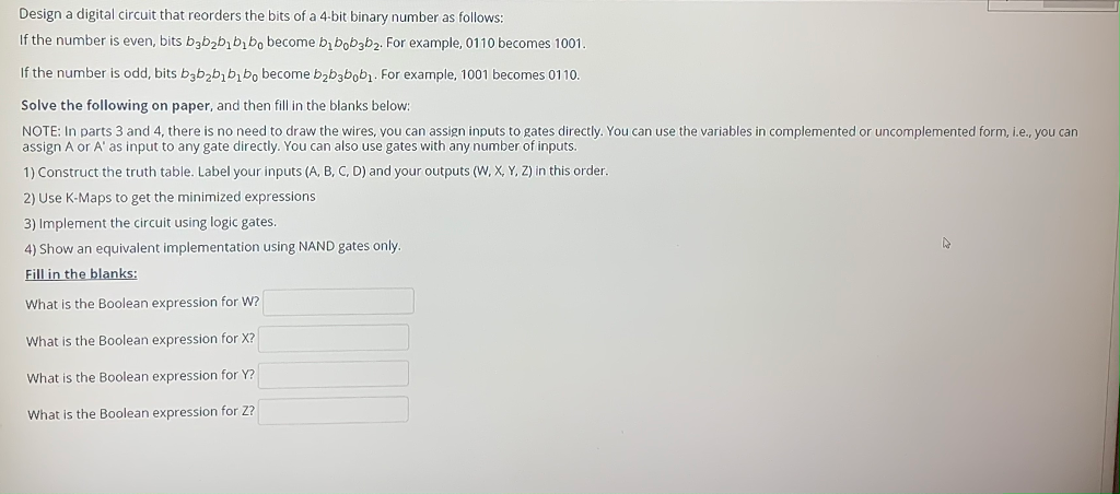 Solved Design a digital circuit that reorders the bits of a | Chegg.com