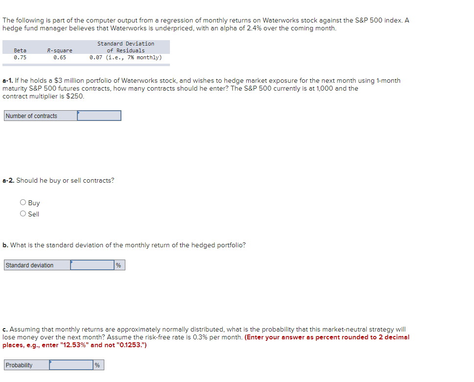 Solved The following is part of the computer output from a | Chegg.com