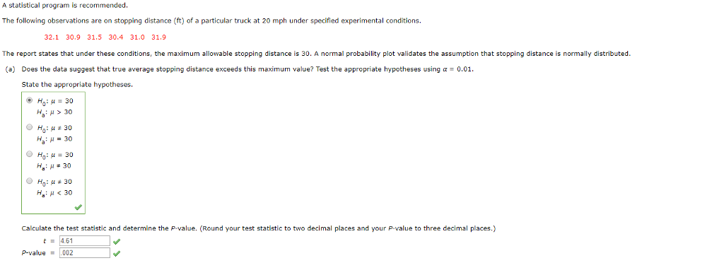 Solved A statistical program is recommended. The following | Chegg.com