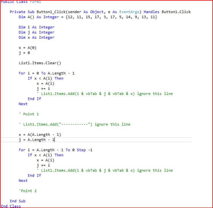 Solved Public Class FormiPrivate Sub Button1_Click(sender As | Chegg.com