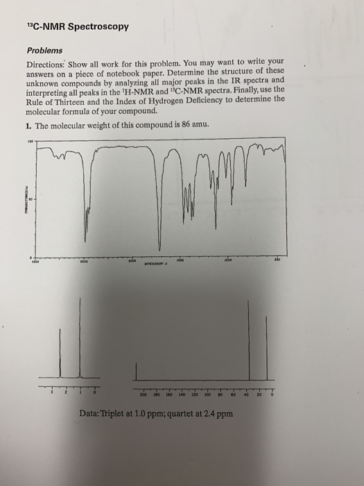 Solved 13C-NMR Spectroscopy Problems Directions: Show all | Chegg.com