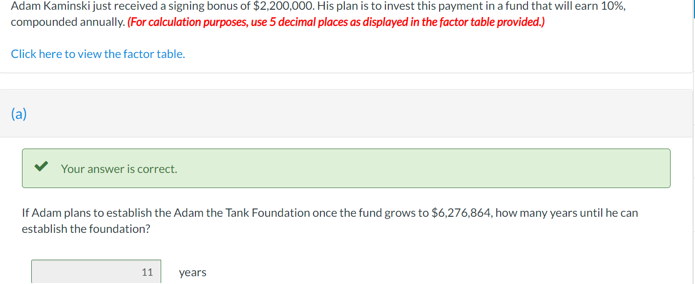 Solved Adam Kaminski just received a signing bonus of | Chegg.com