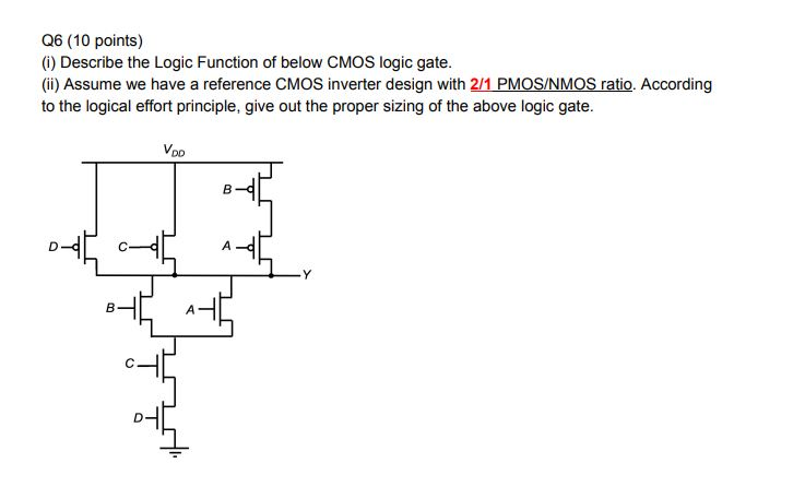 Solved Q6 10 Points 1 Describe The Logic Function Of