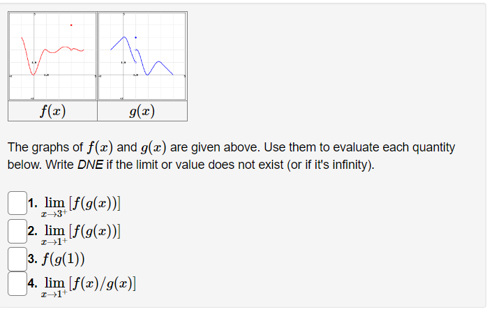 Solved The graphs of f(x) ﻿and g(x) ﻿are given above. Use | Chegg.com
