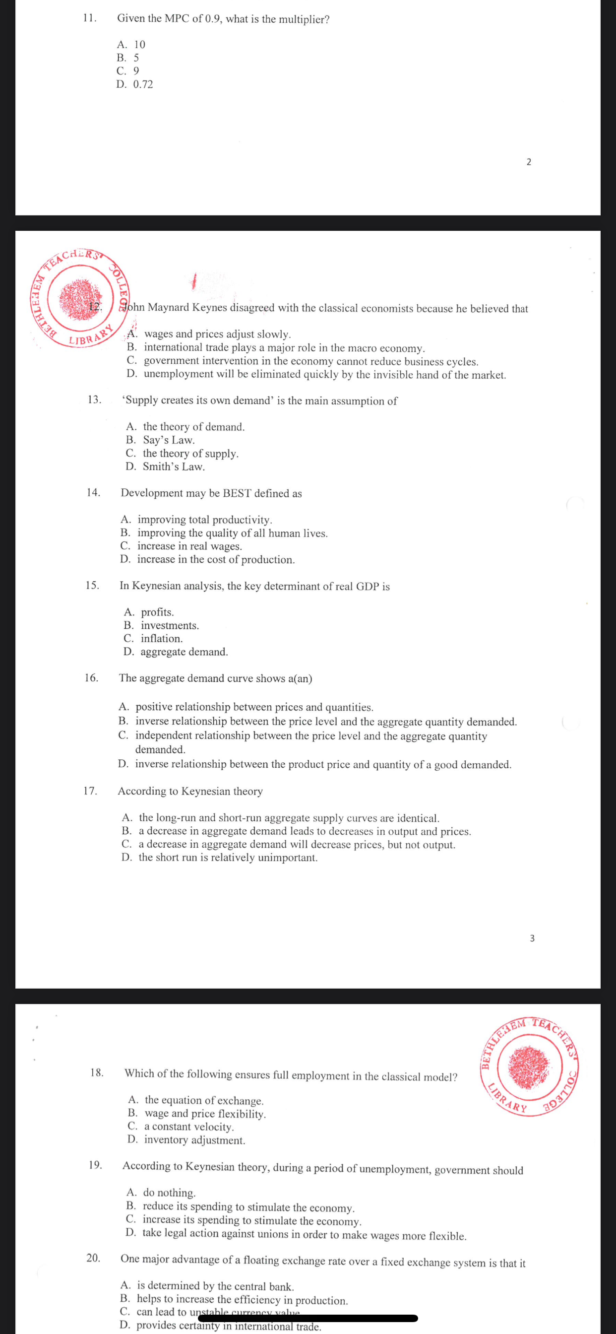 Solved 'Supply creates its own demand' is the main | Chegg.com