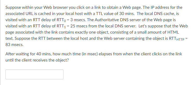 Solved Suppose within your Web browser you click on a link | Chegg.com