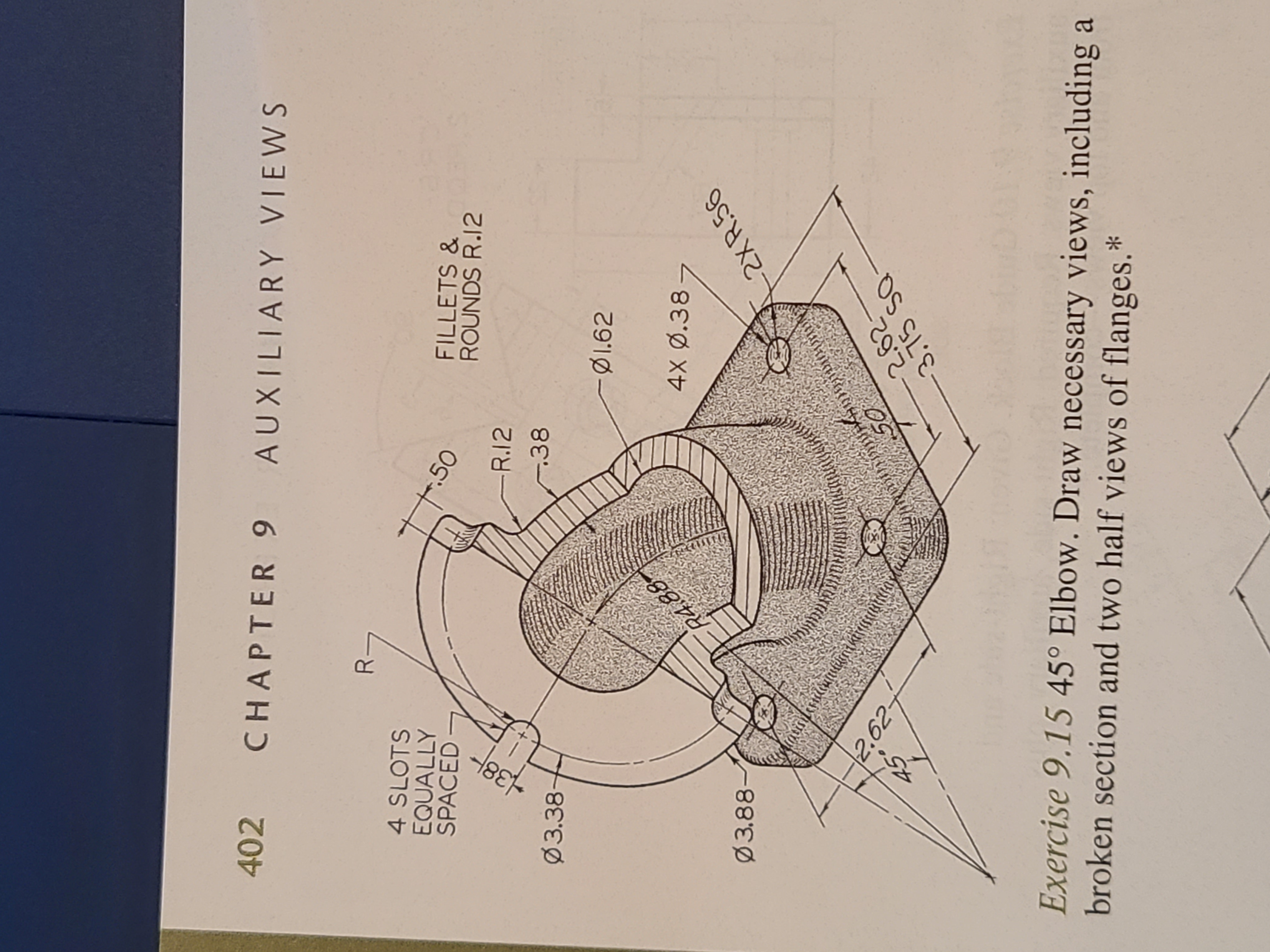 Solved Draw FULL section front view, a PARTIAL HALF | Chegg.com
