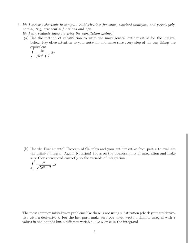 Solved 3. I5: I can use shortcuts to compute antiderivatives | Chegg.com