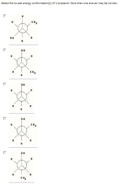 Solved Select the lowest energy conformation(s) of | Chegg.com