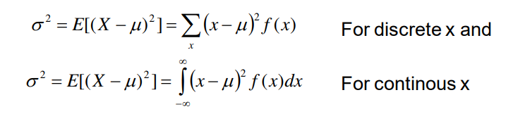 Solved o? = E[(X – u)?] = (x – u)? f (x) For discrete x and | Chegg.com