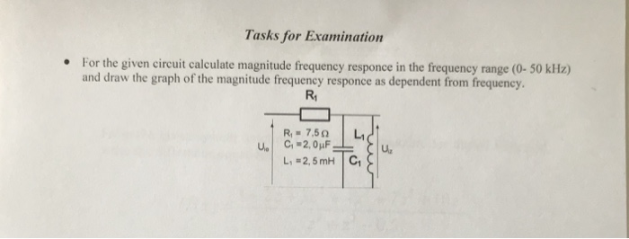Solved for the given circuit calculate magnitude frequency | Chegg.com