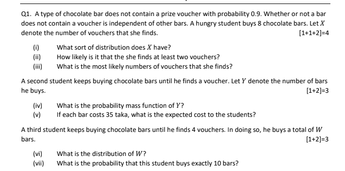 Solved Q1. A type of chocolate bar does not contain a prize | Chegg.com