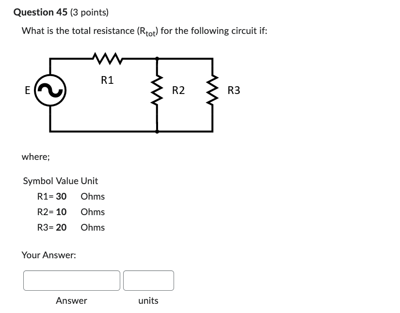 Solved What is the total resistance (Rtot ) for the | Chegg.com