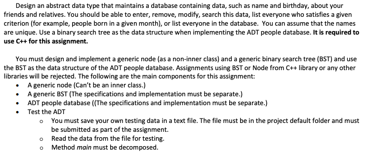 Solved Design an abstract data type that maintains a | Chegg.com