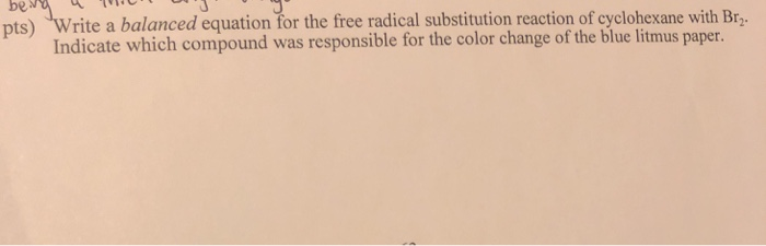 Solved best e pts) Write a balanced equation for the free | Chegg.com