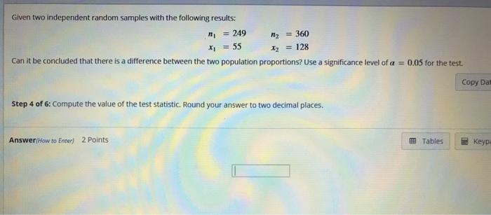 Solved Given two independent random samples with the | Chegg.com