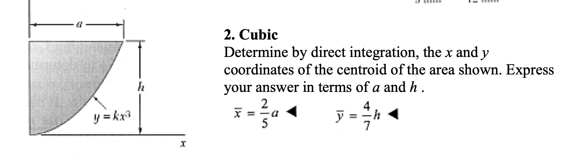 Solved 2. Cubic Determine by direct integration, the x and y | Chegg.com