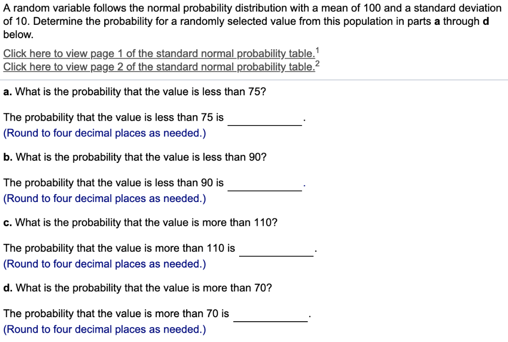 Solved A random variable follows the normal probability | Chegg.com