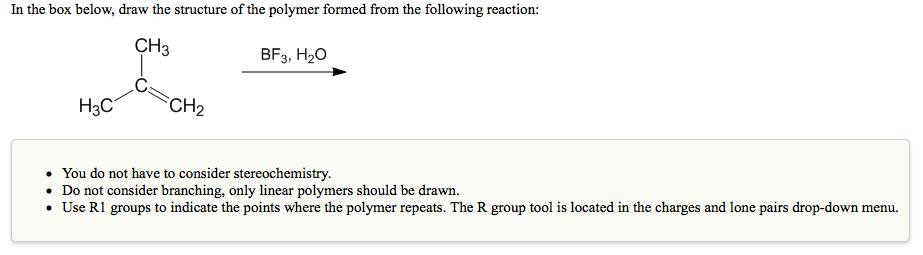 Solved In the box below, draw the structure of the polymer | Chegg.com