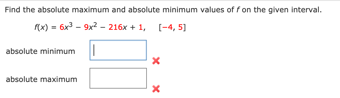 Solved Find the absolute maximum and absolute minimum values | Chegg.com