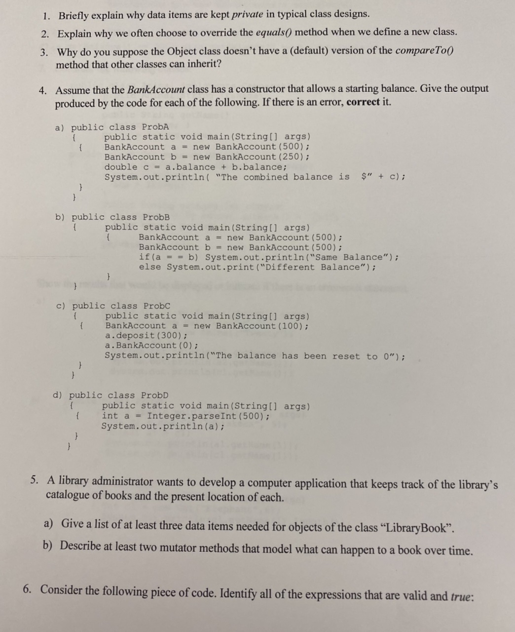 Solved 1. Briefly explain why data items are kept private in | Chegg.com