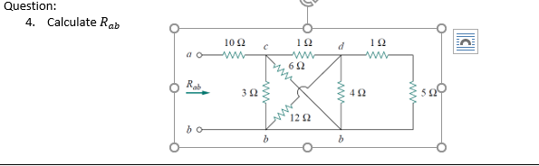 Solved Question: 4. Calculate Rab Ο 10 Ω 12 d 1Ω 6 Ω Rab 3 Ω | Chegg.com