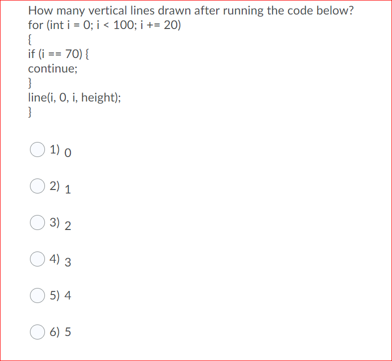 Solved How many vertical lines drawn after running the code | Chegg.com