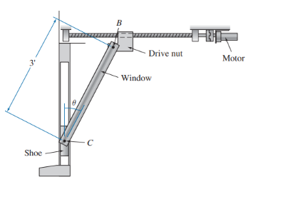 Solved The figure below shows a window-opening mechanism. At | Chegg.com