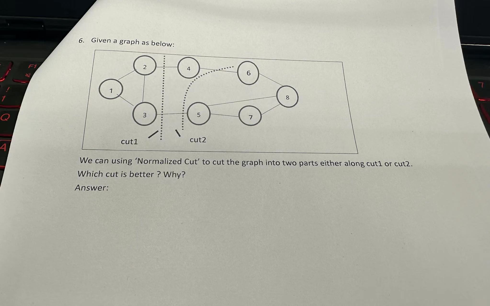 Solved 6. Given a graph as below: We can using 'Normalized | Chegg.com