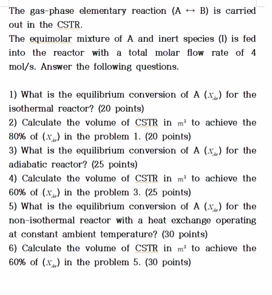 Solved Information: The pre-exponential factor for the | Chegg.com