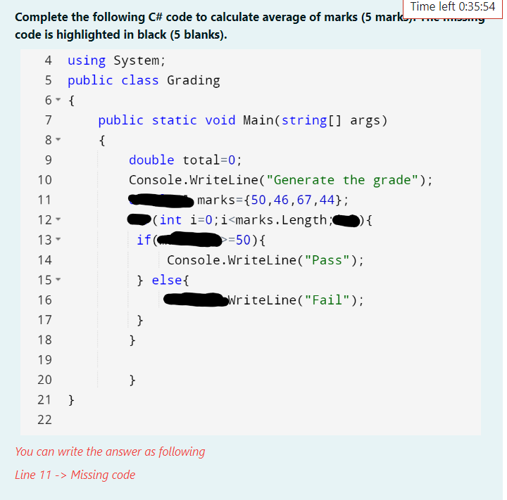 Solved code is highlighted in black (5 blanks). You can | Chegg.com