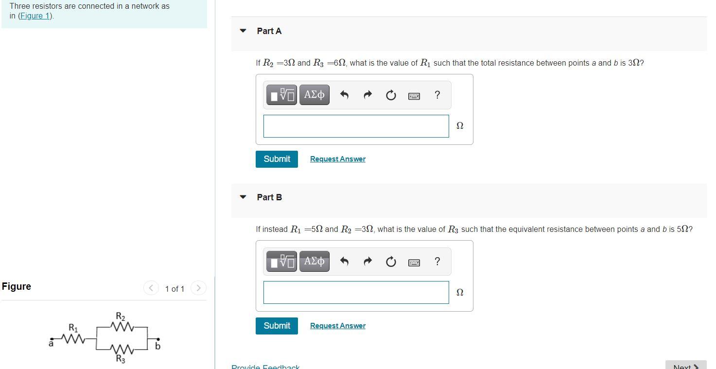 Solved Three resistors are connected in a network as in | Chegg.com