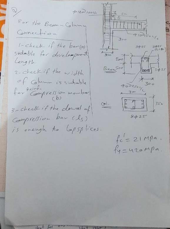 Solved +120) P100/ -p1001solo 3 3425 For the Beam Columy | Chegg.com