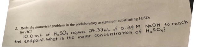 Solved 2. Redo the numerical problem in the prelaboratory | Chegg.com