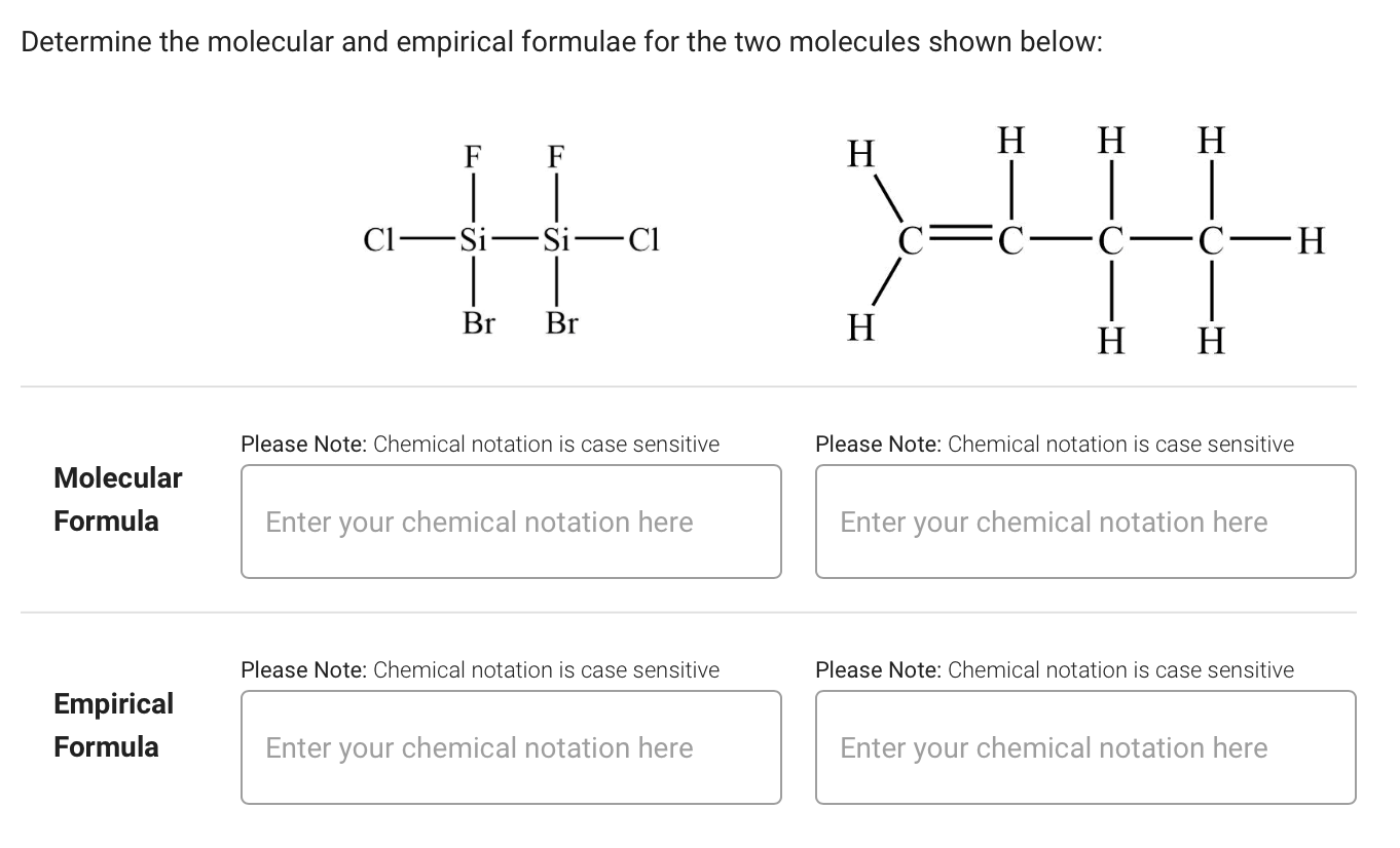 Solved Determine the molecular and empirical formulae for | Chegg.com
