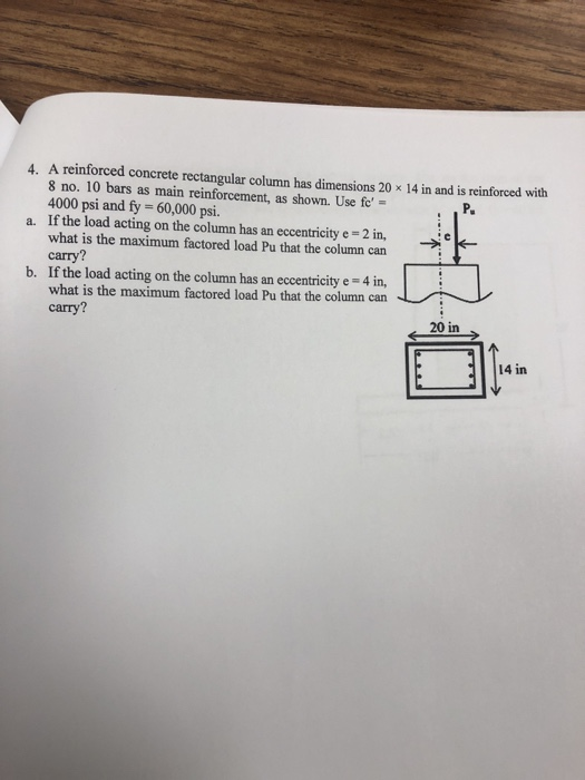 Solved a reinforced rectangular column has dimensions 20 x | Chegg.com