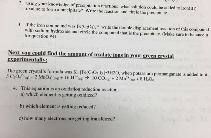 Solved Using your knowledge of precipitation reactions, what | Chegg.com