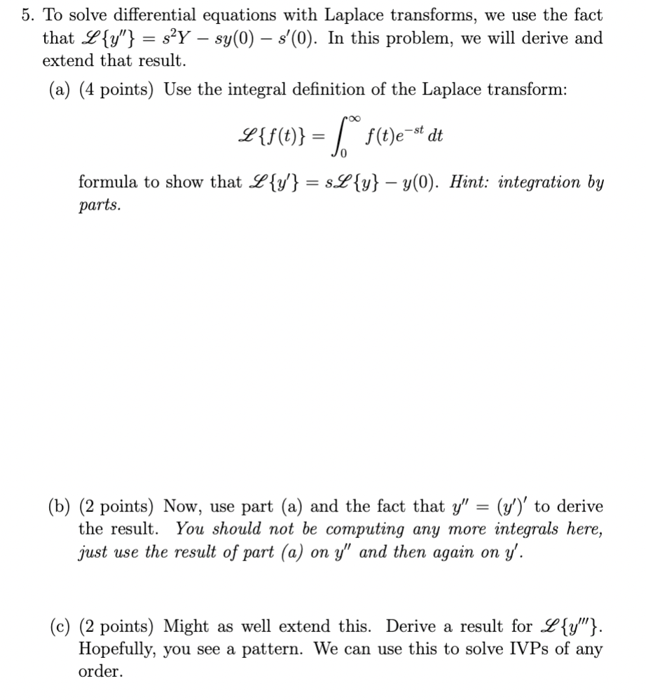 Solved To solve differential equations with Laplace | Chegg.com
